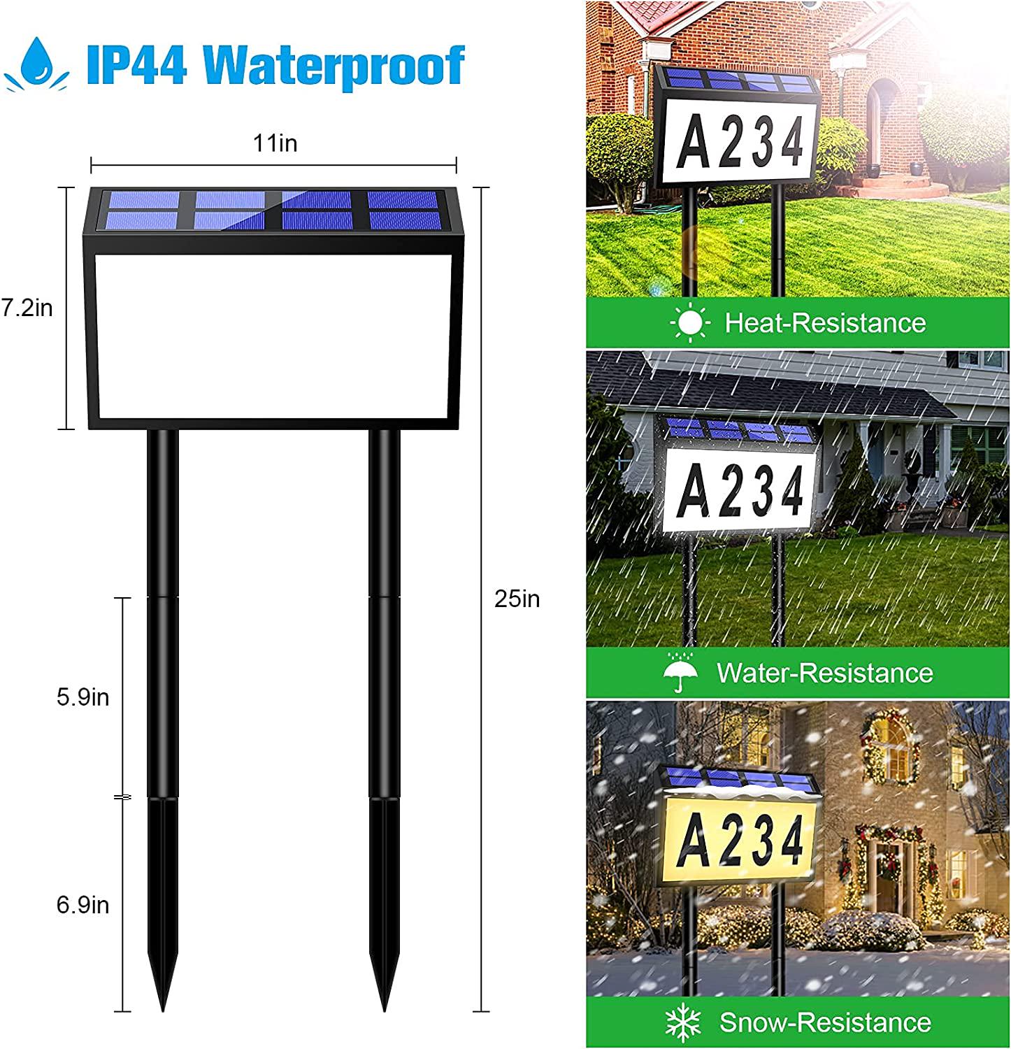 Solar Address Plaques,house Number for Outside,solar Led Address Sign ...