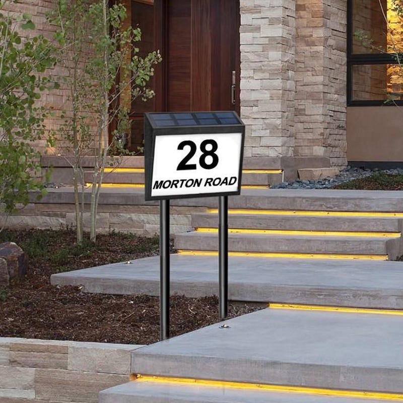 Solar House Number Sign - Etsy