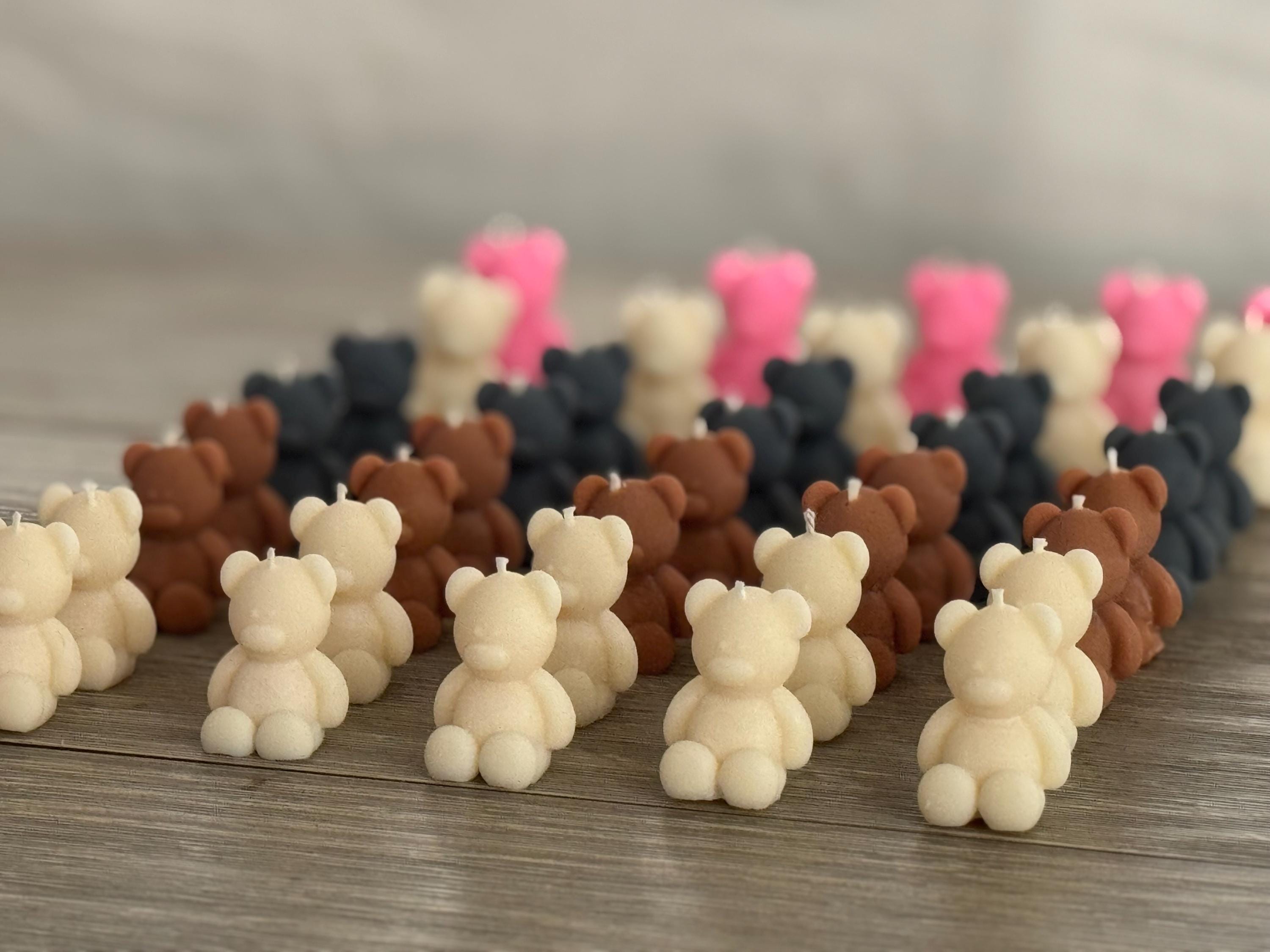 Hand Poured Mini Teddy Bear Candle: Scented Favor Candles - Etsy