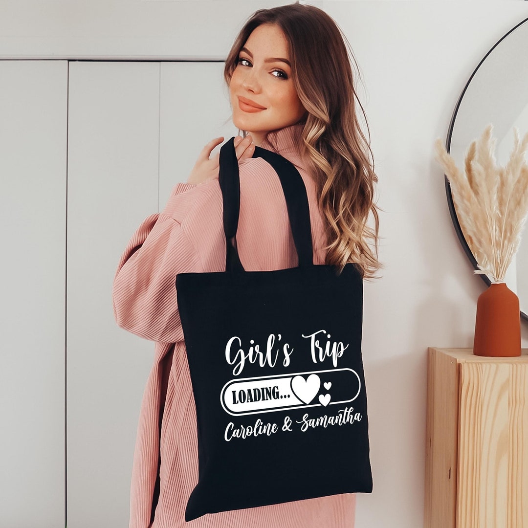 Girls Trip Tote Bag, Bachelorette Party Tote, Personalized Travel Bag ...