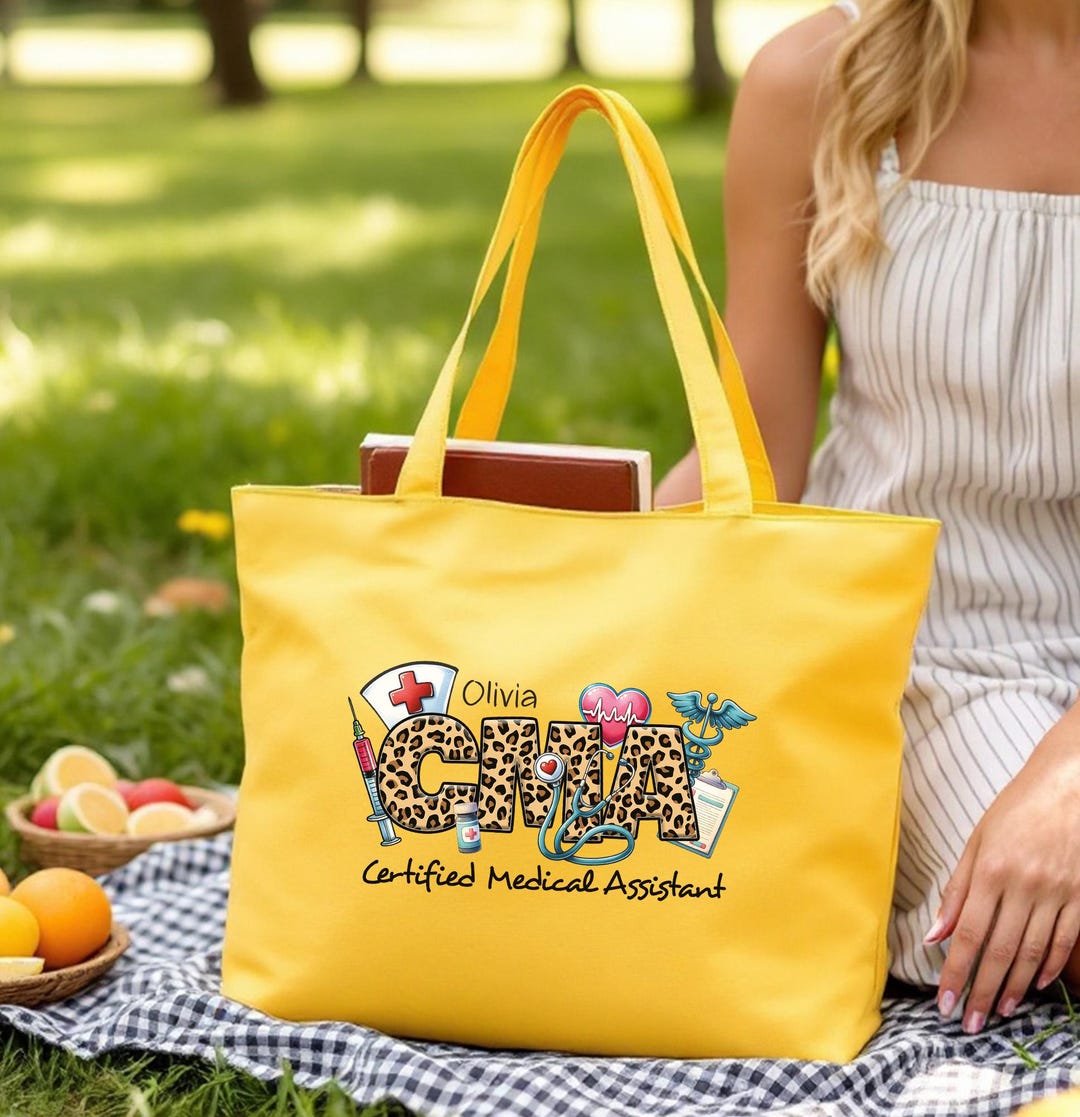 Personalized CMA Canvas Bag With Zippered, Gifts for Nurse, Custom Name ...