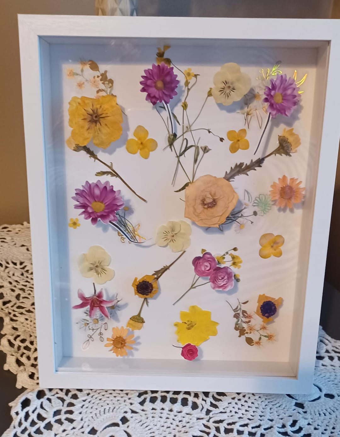 Pressed Flower Frame; Dried Flowers, Handmade, Wall Decor, Pressed ...