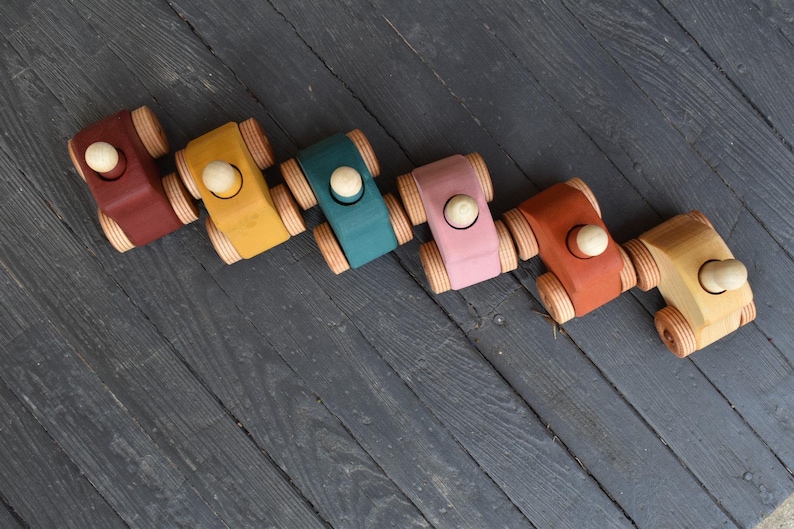 The Mod / Color Matching Activity / Handmade Peg Person Car - Etsy