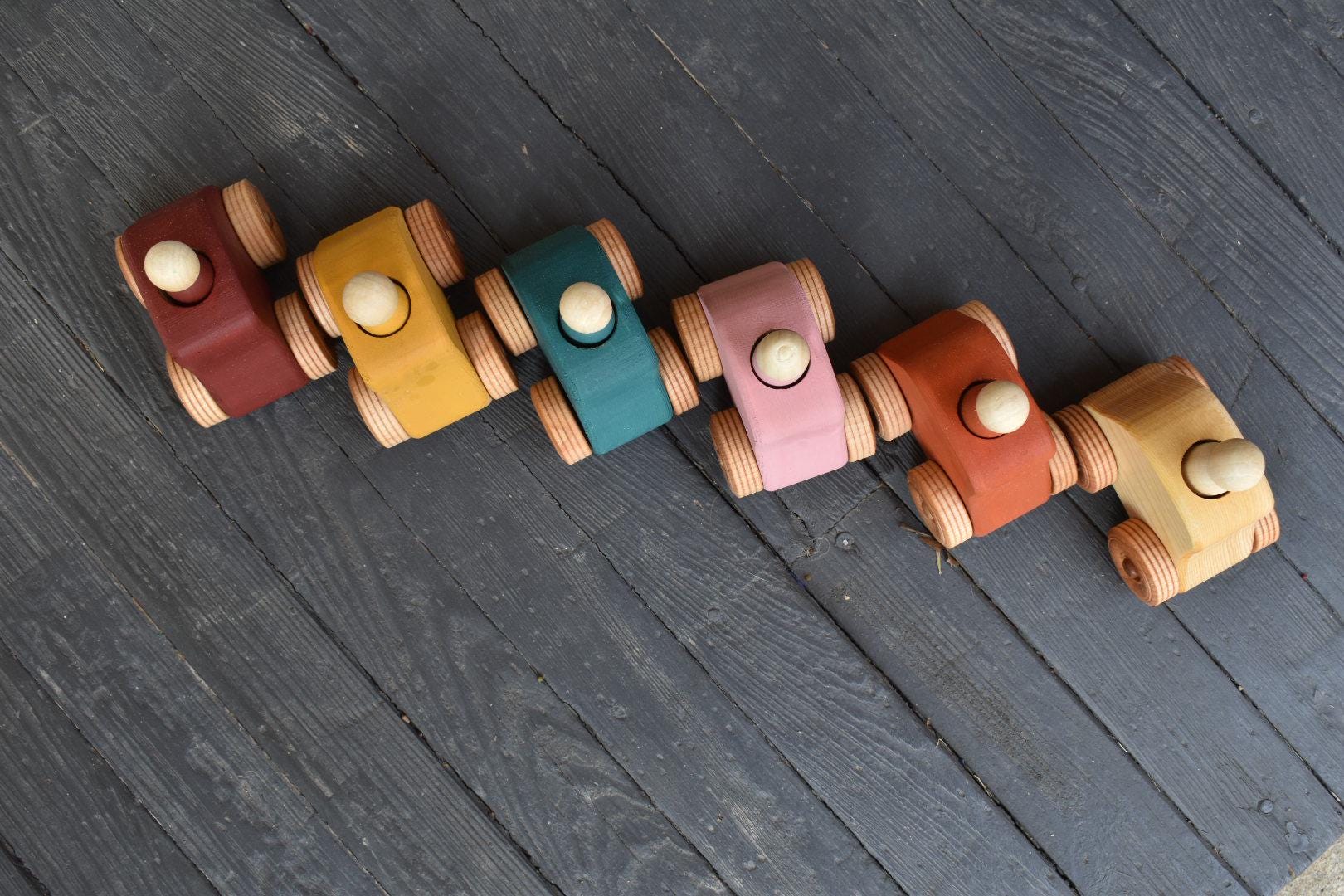 The Mod / Color Matching Activity / Handmade Peg Person Car - Etsy