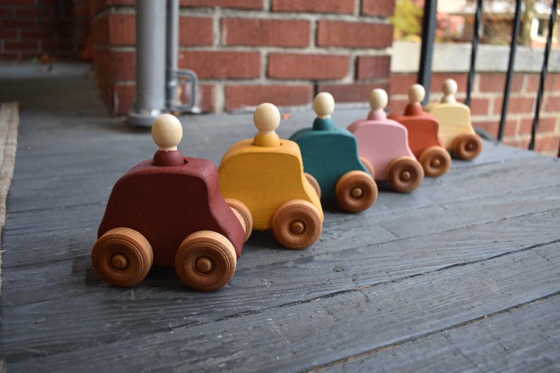 The Mod / Color Matching Activity / Handmade Peg Person Car - Etsy