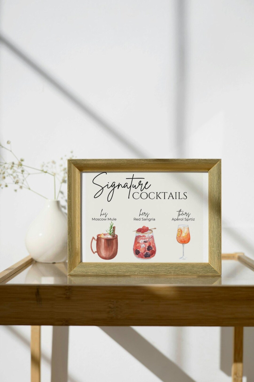 EDITABLE TEMPLATE: Cocktail Menu Sign, Bar Menu Sign, Signature Wedding ...