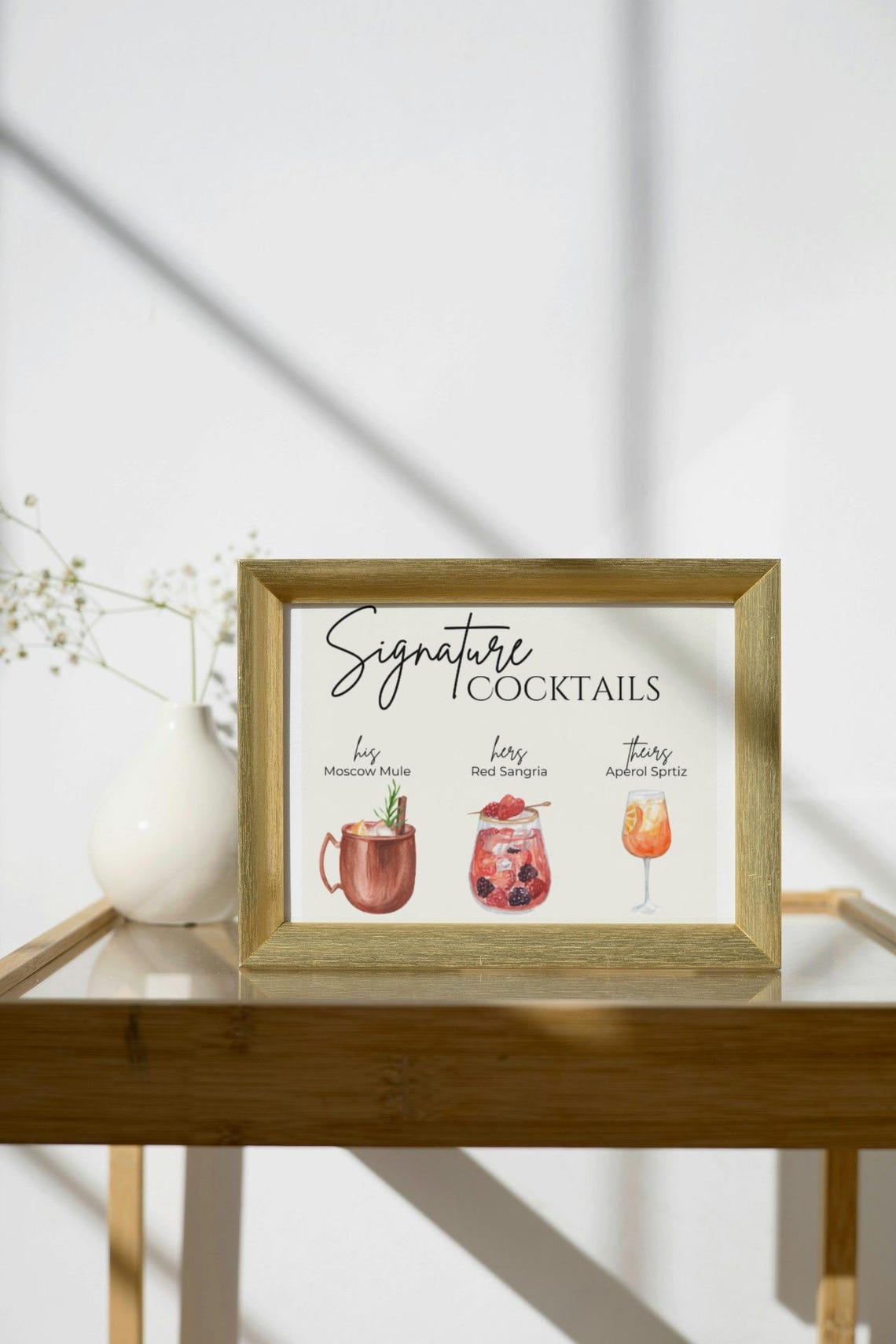 EDITABLE TEMPLATE: Cocktail Menu Sign, Bar Menu Sign, Signature Wedding ...