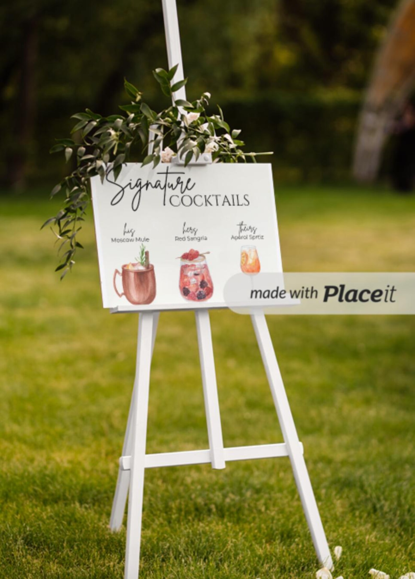 EDITABLE TEMPLATE: Cocktail Menu Sign, Bar Menu Sign, Signature Wedding ...