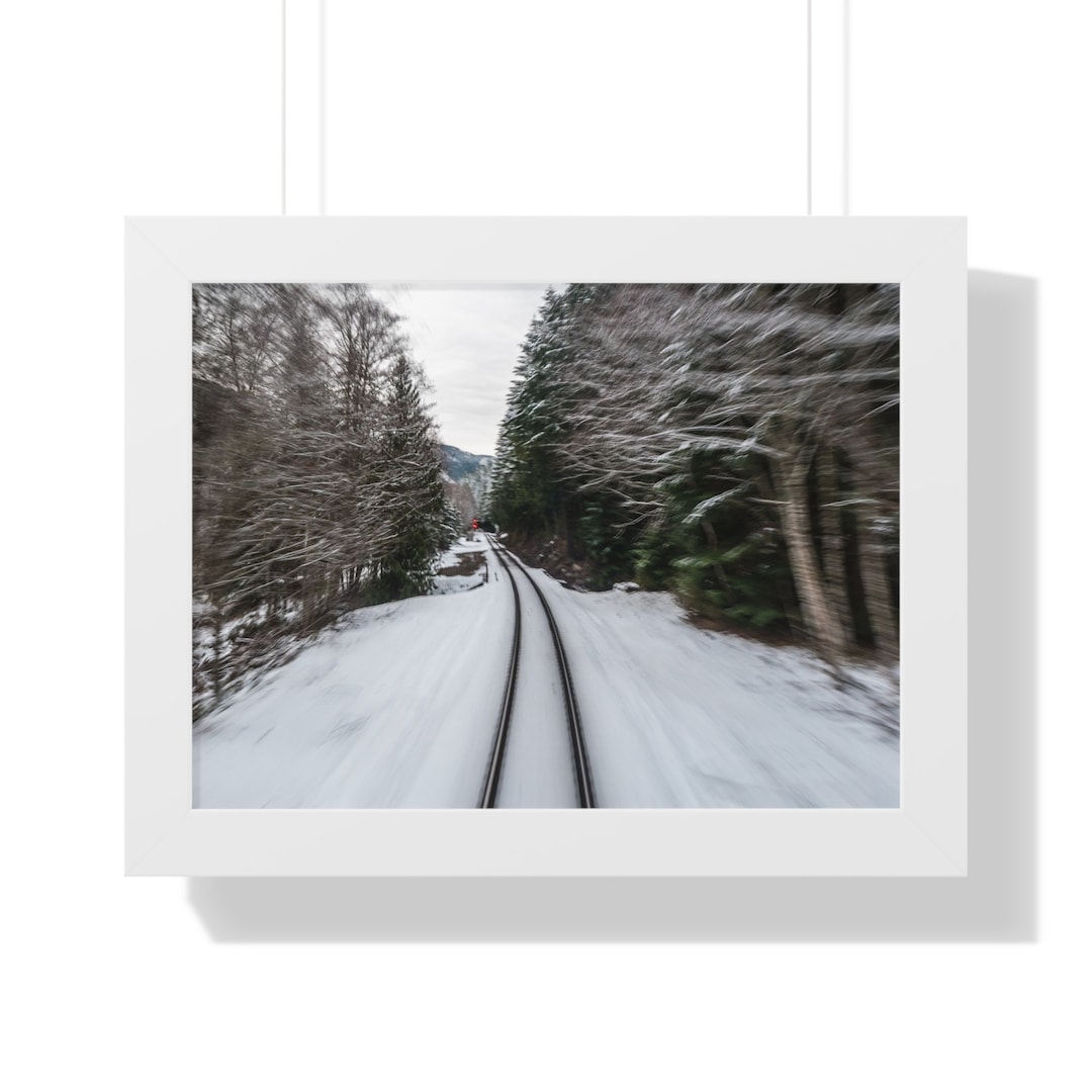 Framed Railroad Theme Wall Decor / Photography Railway Between Trees - Etsy