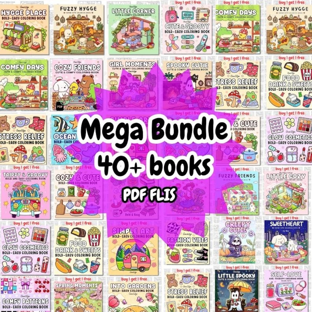 1600 Coloring Pages Mega Bundle, Coloring Book Bundle, Girl Moments ...