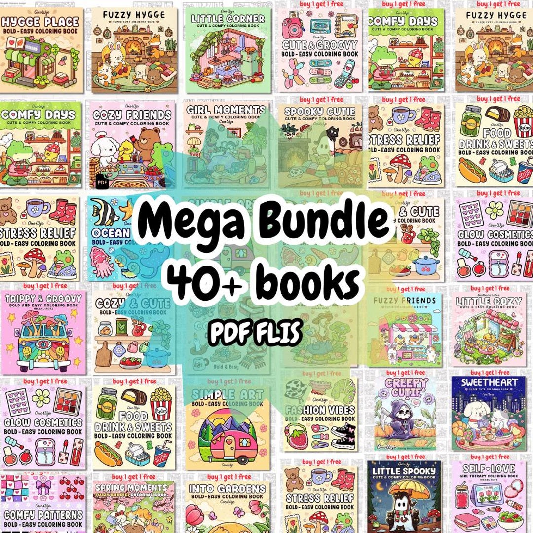 1300 Coloring Pages Mega Bundle, Coloring Book Bundle, Girl Moments ...