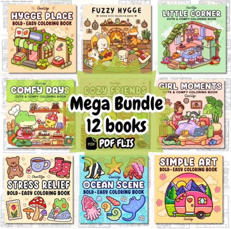 1300 Coloring Pages Mega Bundle, Coloring Book Bundle, Girl Moments ...
