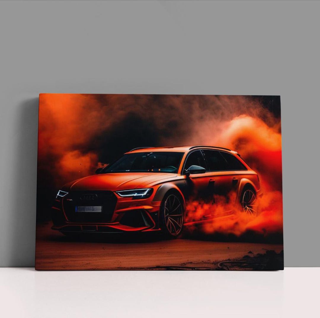 Audi RS6 Poster With Fire Look Sporty Avant as a Wall Picture on Canvas ...