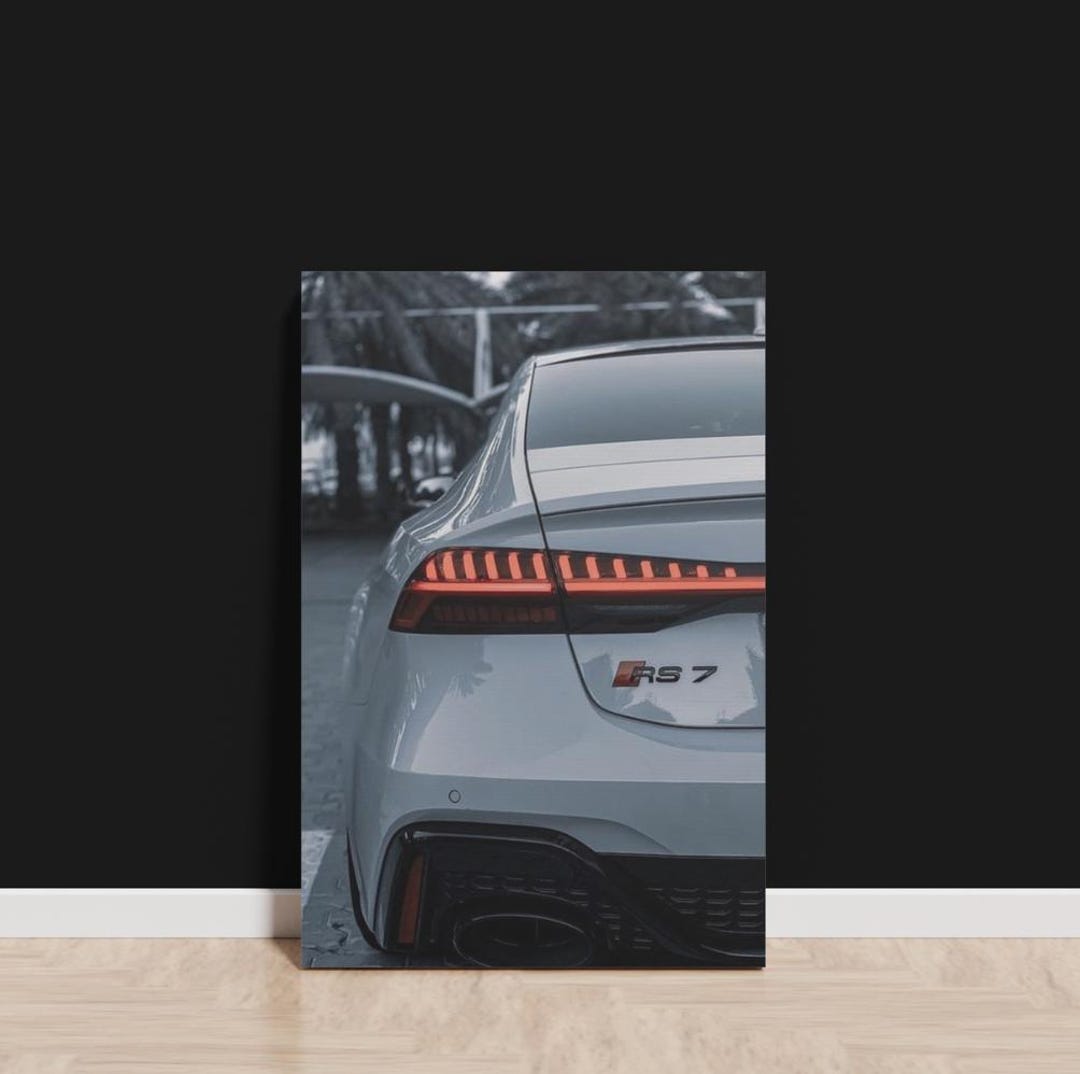 Audi RS7 Rear View Poster Elegant Sports Car Wall Picture With LED ...