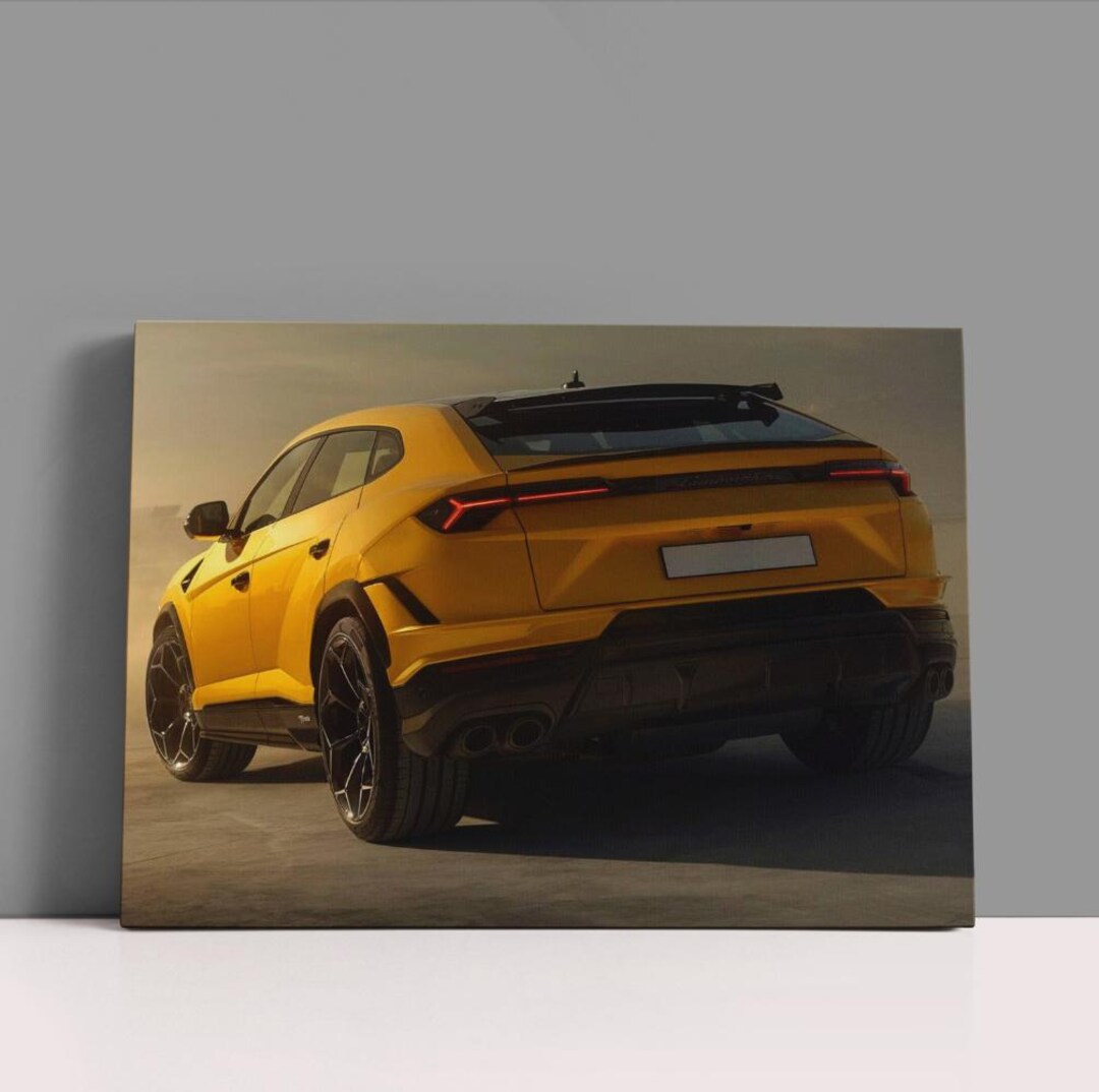 Lamborghini Urus Poster Yellow SUV Art Print Car Art on Poster, Canvas ...