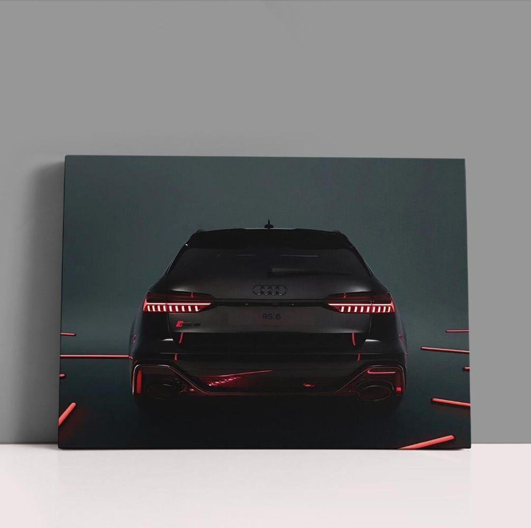 Audi RS6 Avant Rear View Poster Sports Car Art on Poster, Canvas or ...