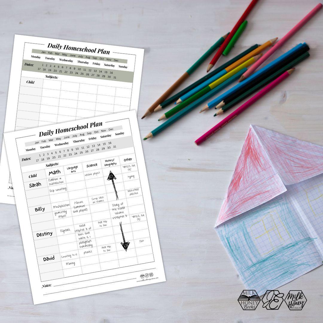 Daily Homeschool Plan Pages - Etsy