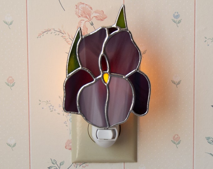 Stained Glass Iris Night Light - Etsy