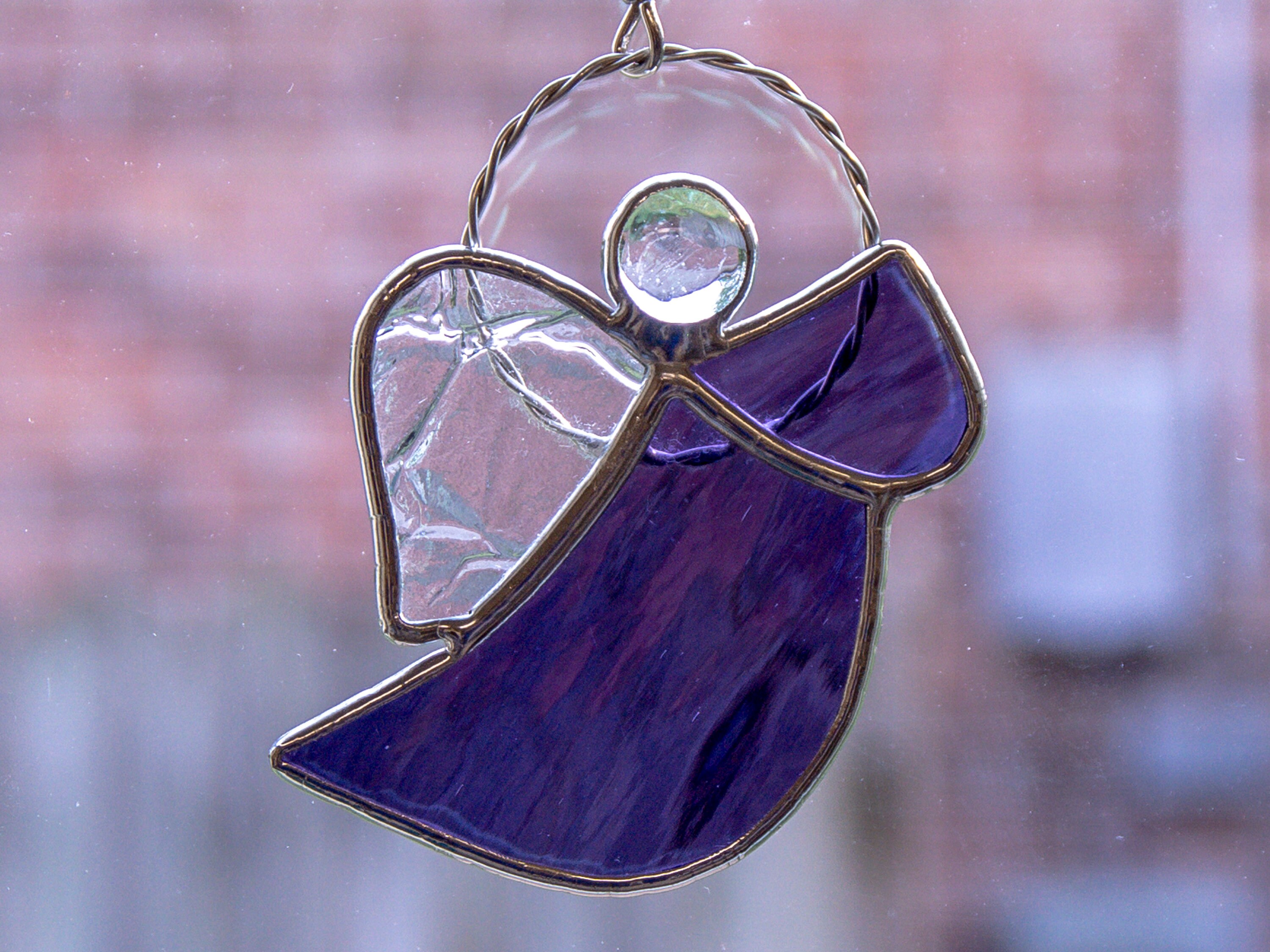 Stained Glass Grape Purple Tiny Angel Suncatcher - Etsy