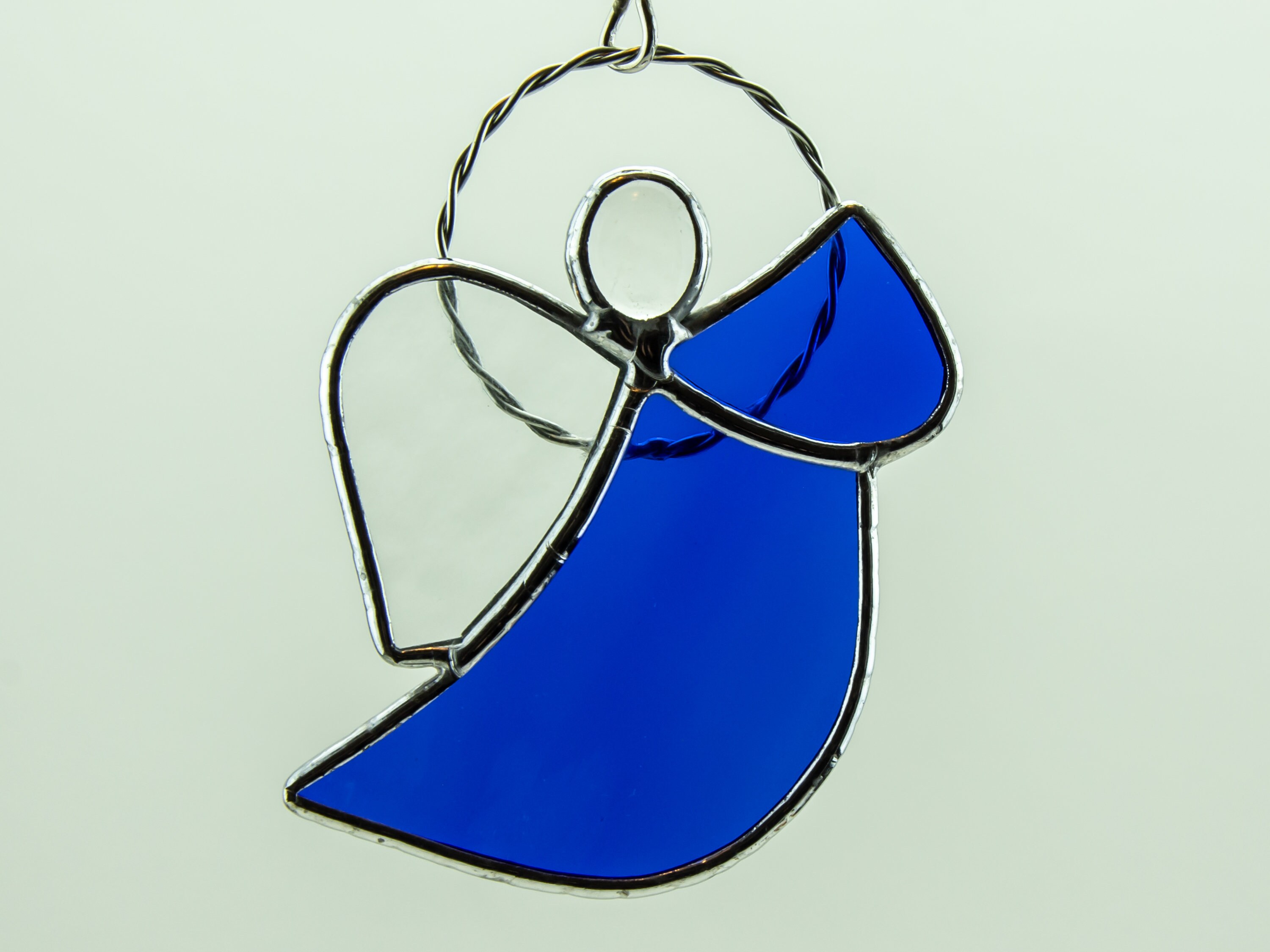 Stained Glass Medium Blue Tiny Angel Suncatcher | Etsy