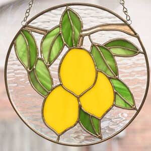 Stained Glass Lemon Trio Panel - Etsy
