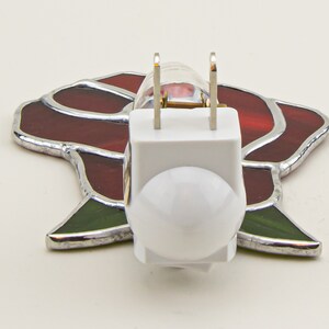 Stained Glass Red Rose Night Light - Etsy