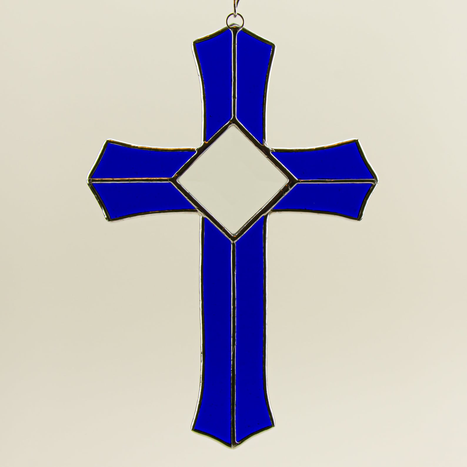 Stained Glass Blue Cross Suncatcher - Etsy