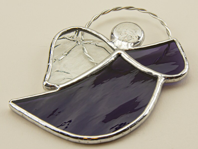 Stained Glass Grape Purple Tiny Angel Suncatcher - Etsy