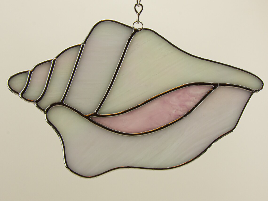 Stained Glass Conch Shell Suncatcher - Etsy
