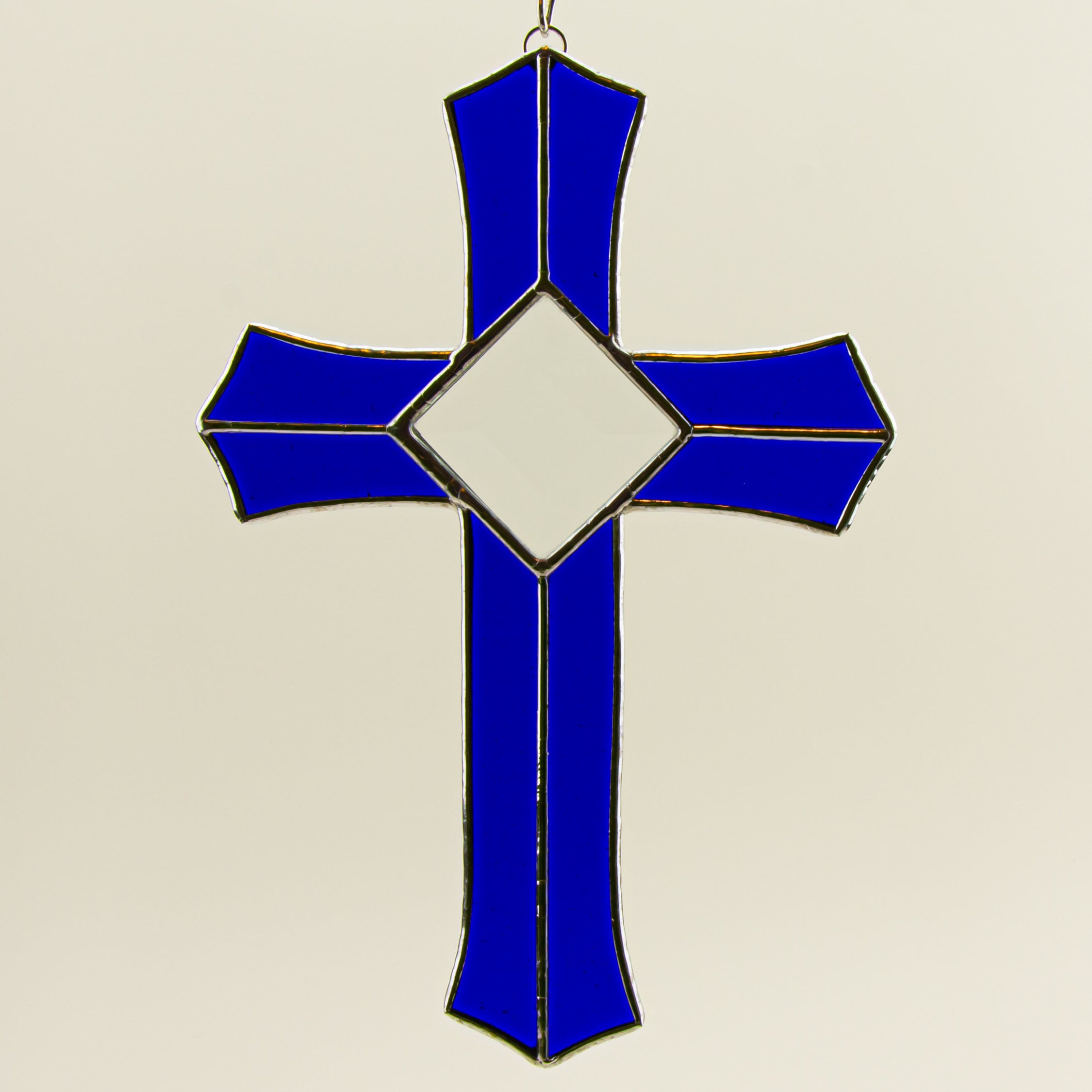 Stained Glass Blue Cross Suncatcher - Etsy