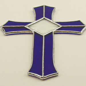 Stained Glass Blue Cross Suncatcher - Etsy