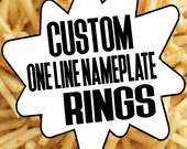 Custom One-line Nameplate Ring - Etsy