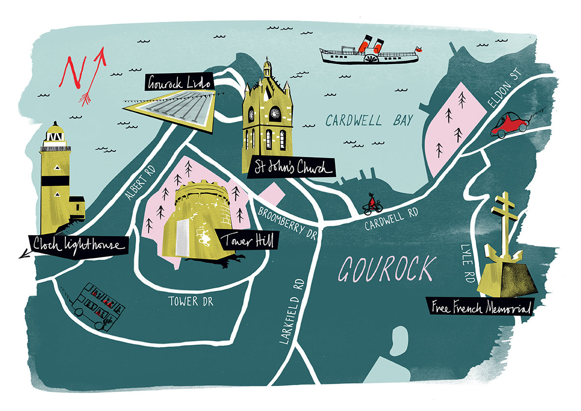 Gourock Map Giclee Print - Etsy UK