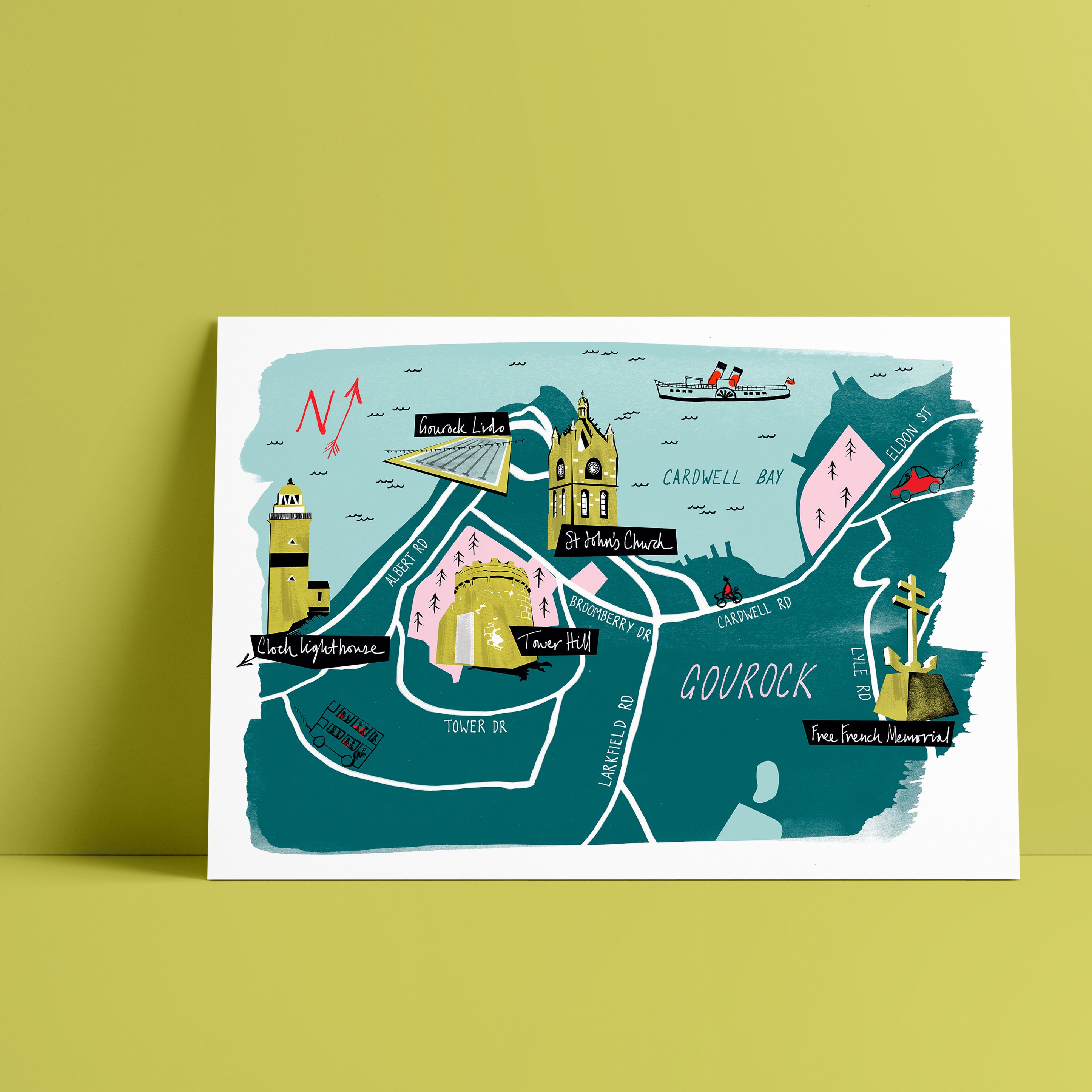 Gourock Map Giclee Print - Etsy UK