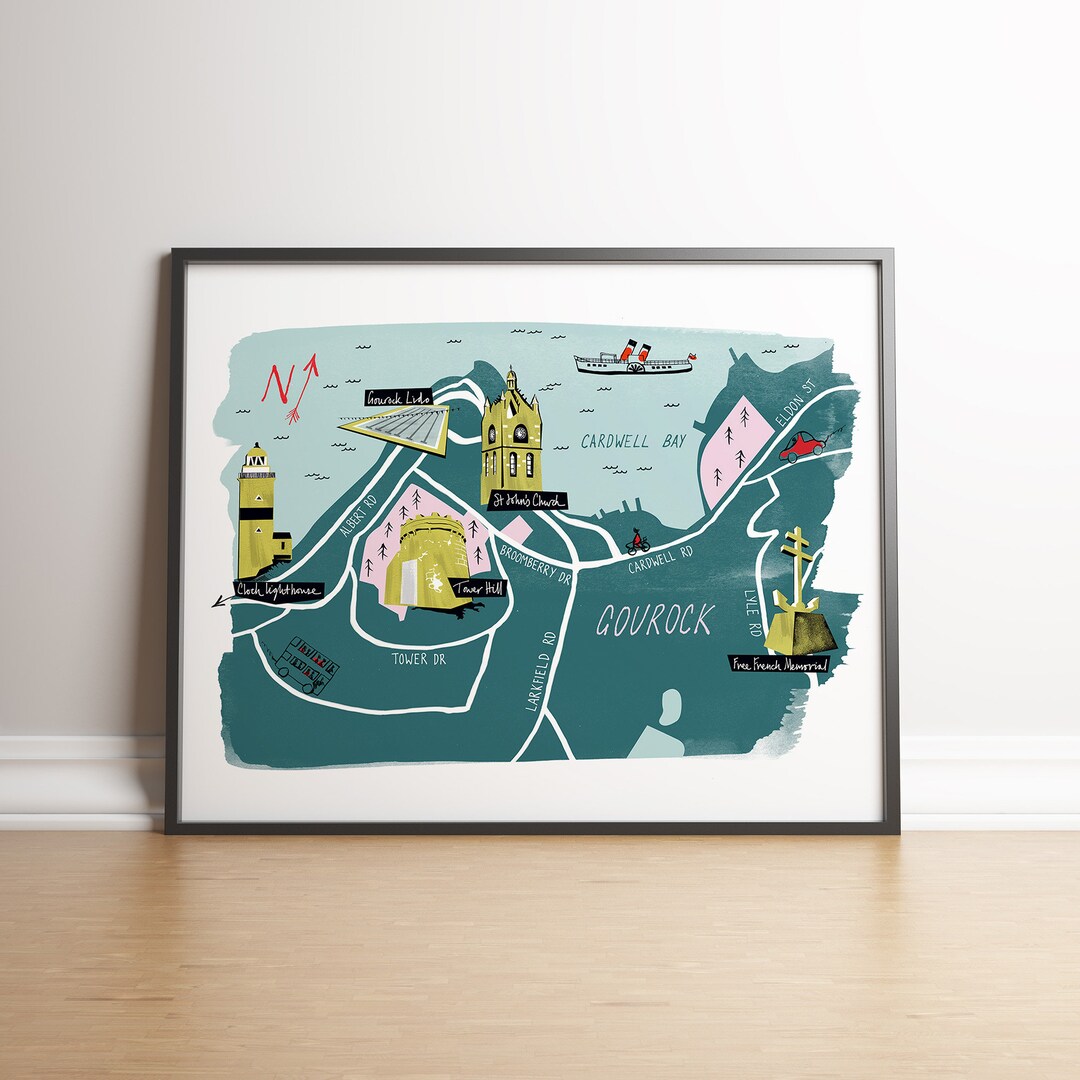 Gourock Map Giclee Print - Etsy UK