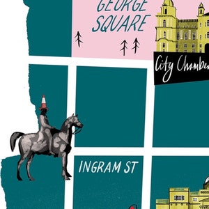 Glasgow Map Merchant City Giclee Print, Scottish Travel Art ...