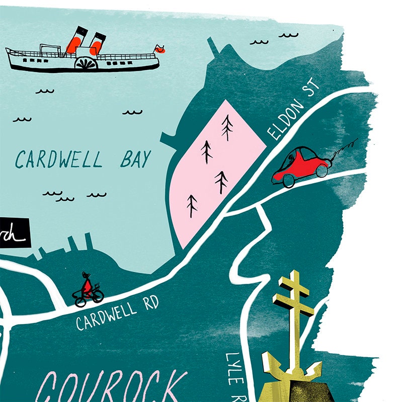Gourock Map Giclee Print - Etsy UK