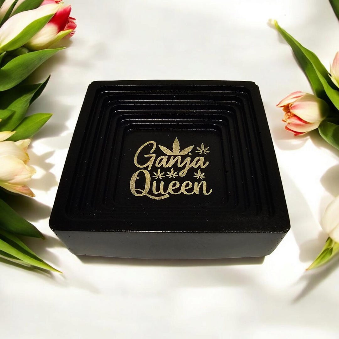 4x4 Inch Painted Green Marijuana joint Ashtray - Etsy