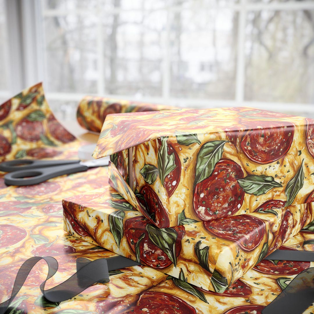 Gift Wrap, Pizza Themed Wrapping Paper, Food Lover Gift Fun Birthday ...
