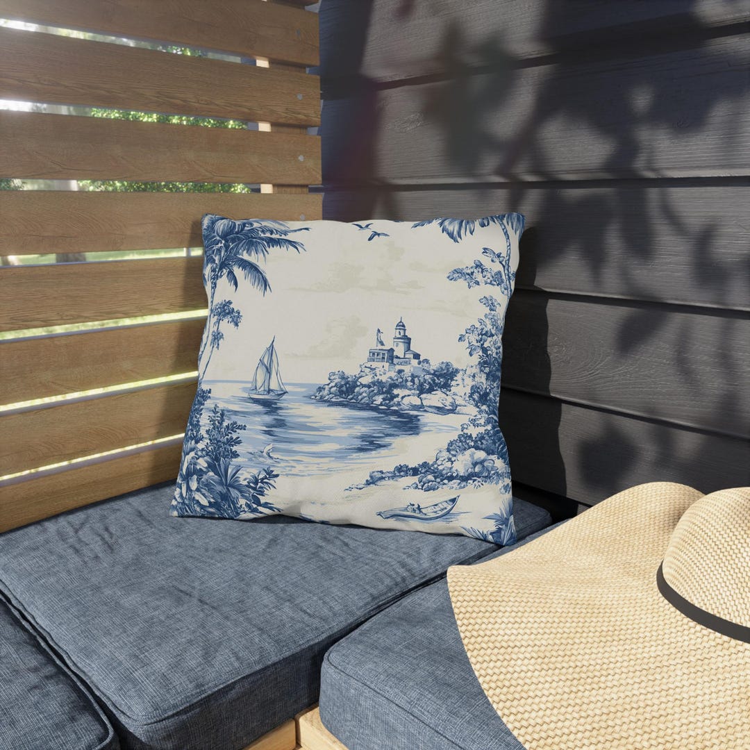 Coastal Outdoor Pillows, Nautical Decor, Beach House Accessories, Patio ...