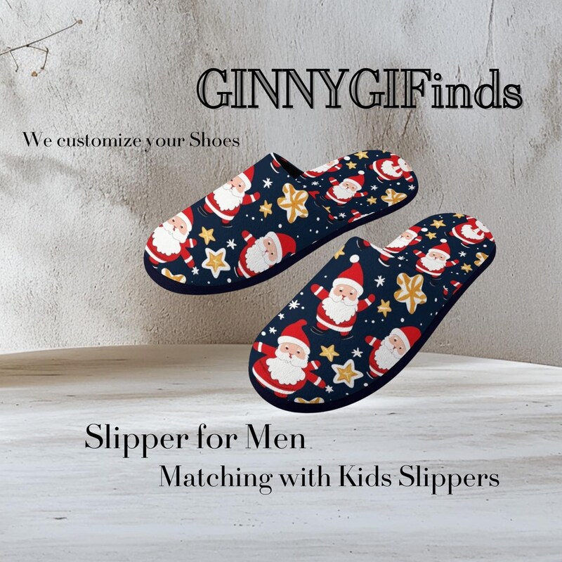 Santa Slippers - Etsy