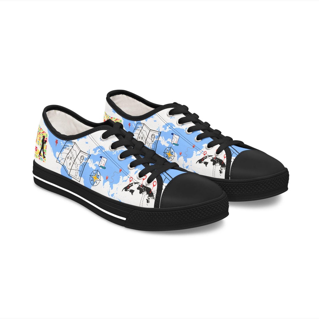 Geography Teacher World Map Sneakers: Travel-themed Footwear for Earth ...