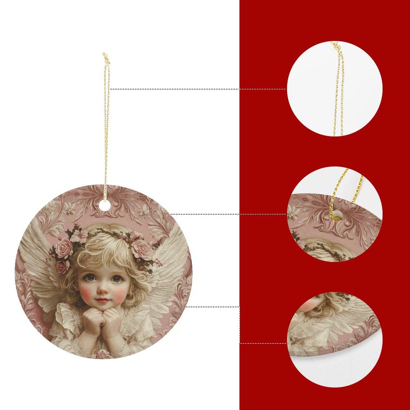 Vintage Ceramic Christmas Angel Ornament: Pastel Rose Regency Style - Etsy
