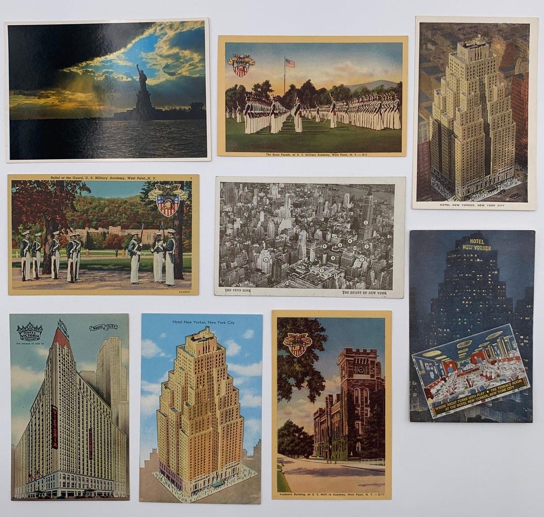 Set of 9 Postcards 1940's New York City West Point Vintage UNUSED - Etsy