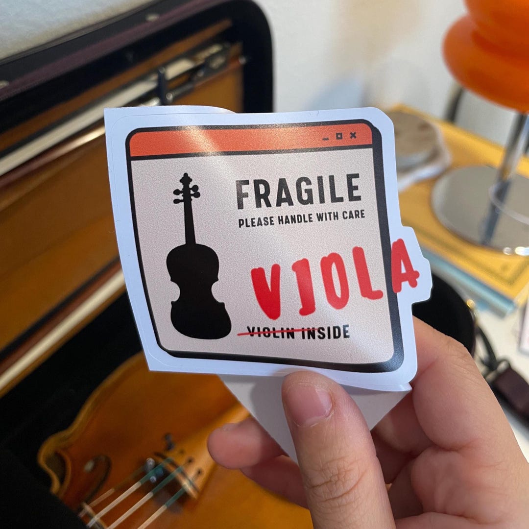 Fragile Viola Case Sticker: Waterproof Vinyl Decor - Etsy