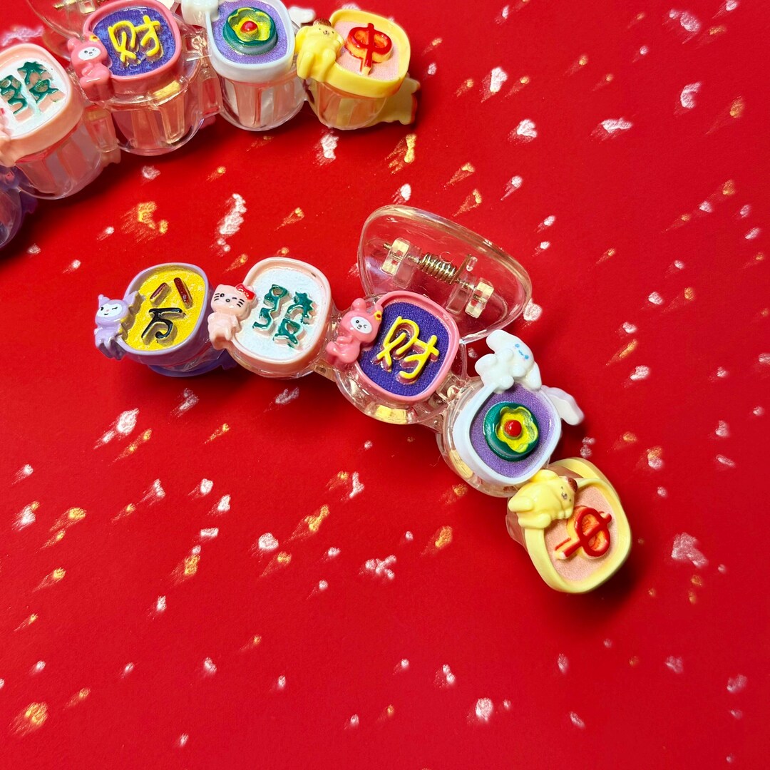 Mahjong Plastic Hair Claw, Majiang Hair Claw Gift, Mahjong Gift for Her ...