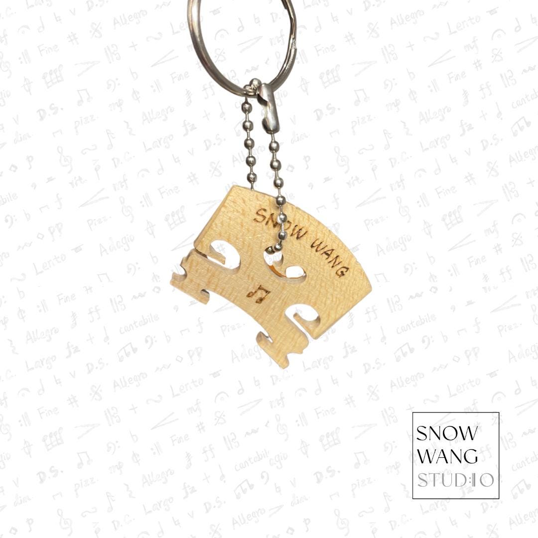 Personalized Violin Keychain, Wooden Keychain, Violin Bridge Keychain ...