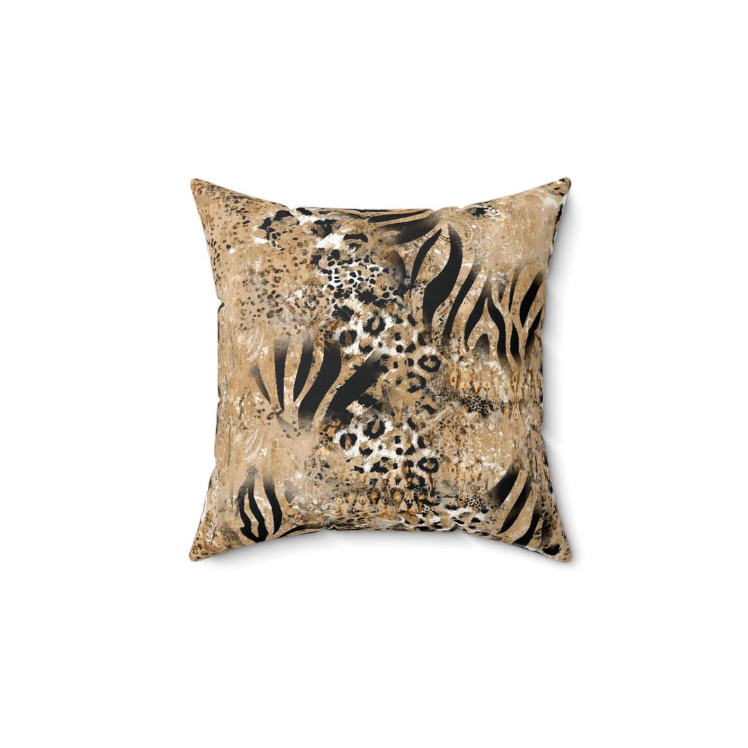 Wild Safari Vibe Pillow Animal Print Decorative Cushion, Boho Home ...
