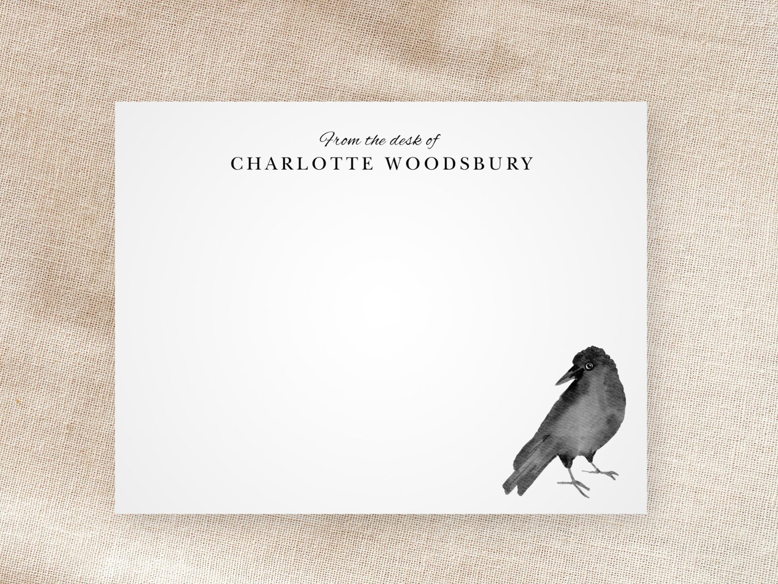 Custom Crow Note Cards | Personalized Stationery | Autumn Theme ...