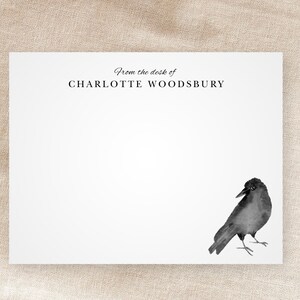 Custom Crow Note Cards | Personalized Stationery | Autumn Theme ...